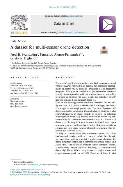 Pdf A Dataset For Multi Sensor Drone Detection