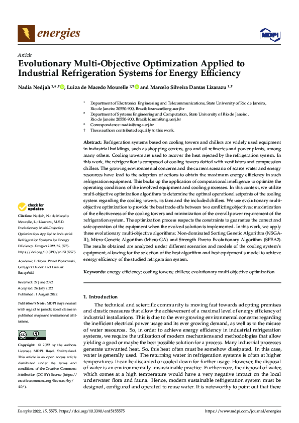 Pdf Evolutionary Multi Objective Optimization Applied To Industrial