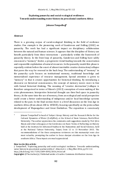 (PDF) Exploring panarchy and social-ecological resilience: Towards ...