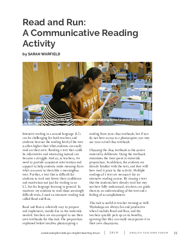 (PDF) Read and Run: A Communicative Reading Activity