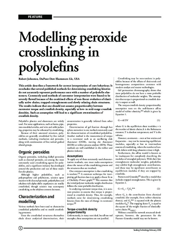 (PDF) Modelling peroxide crosslinking in polyolefins