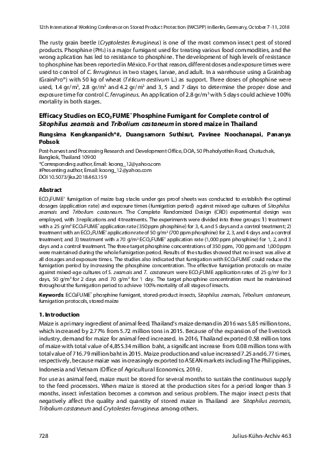 (PDF) Efficacy studies on ECO2FUME® phosphine fumigant for complete ...