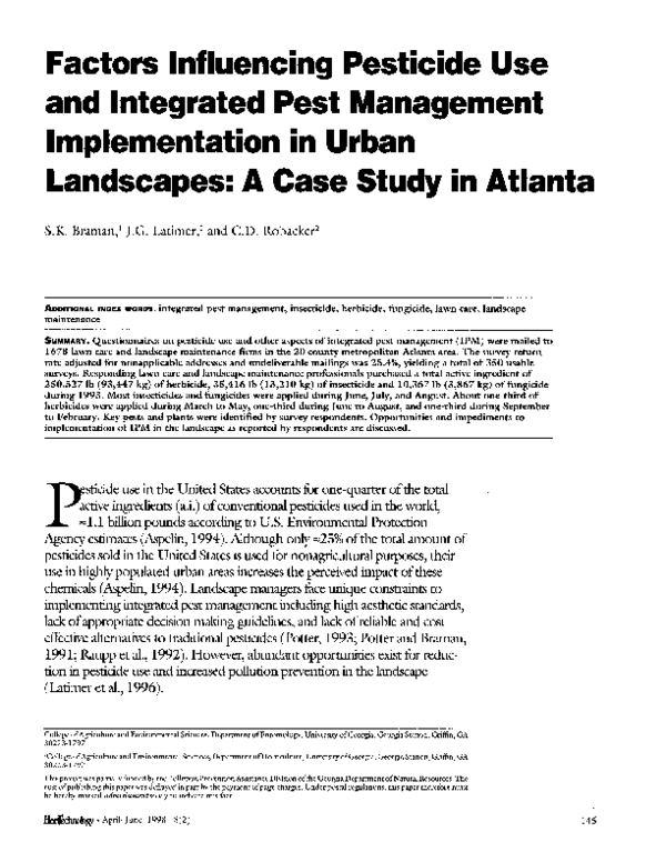 (PDF) Factors Influencing Pesticide Use and Integrated Pest Management ...