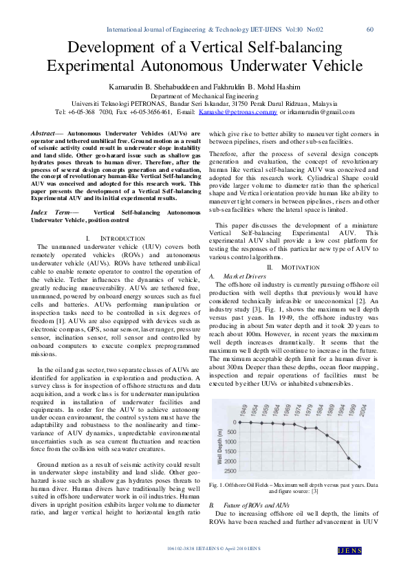(PDF) Development of a Vertical Self-balancing Experimental Autonomous ...