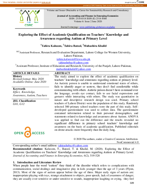 (PDF) Exploring the Effect of Academic Qualification on teachers ...
