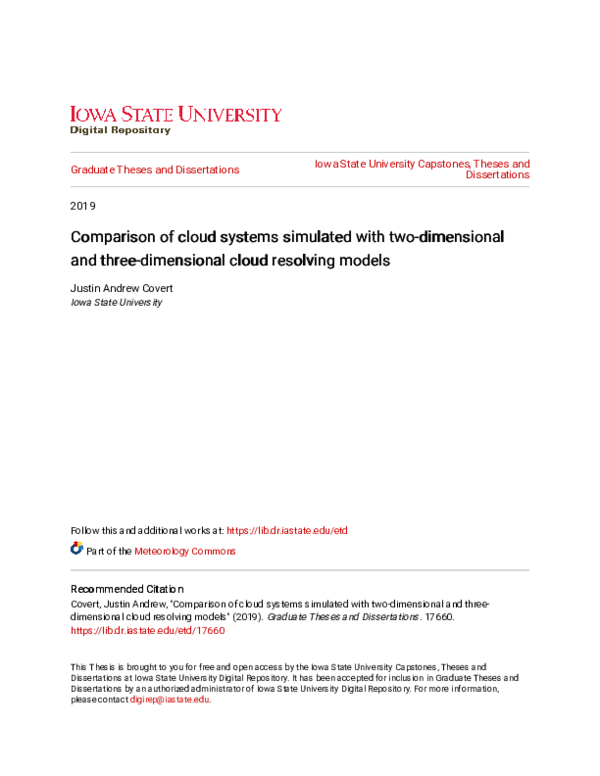 (PDF) Comparison of cloud systems simulated with two-dimensional and three-dimensional cloud ...