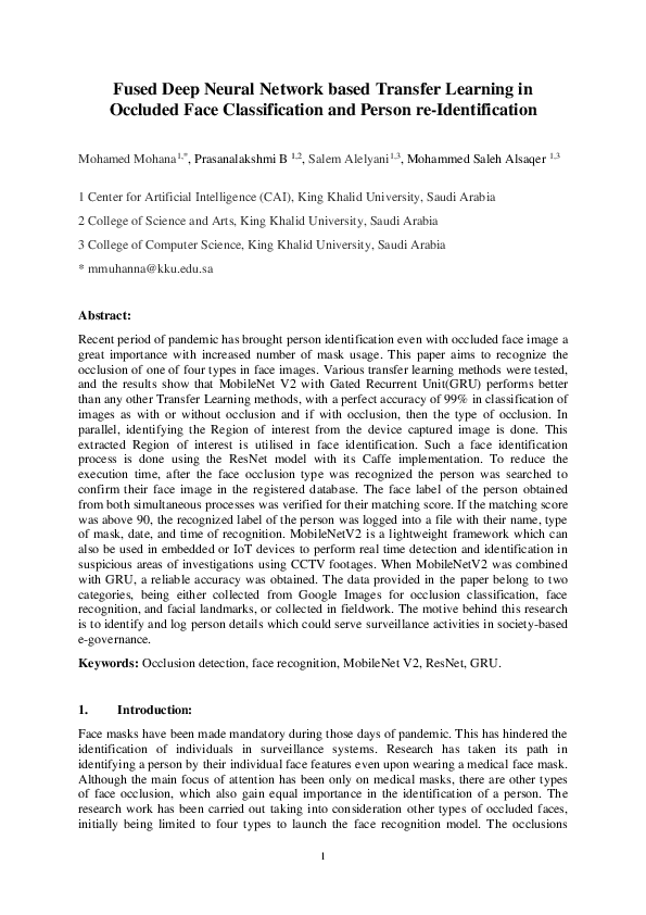 Pdf Fused Deep Neural Network Based Transfer Learning In Occluded