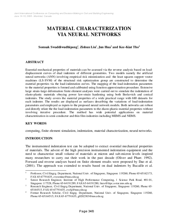 Pdf Material Characterization Via Neural Networks