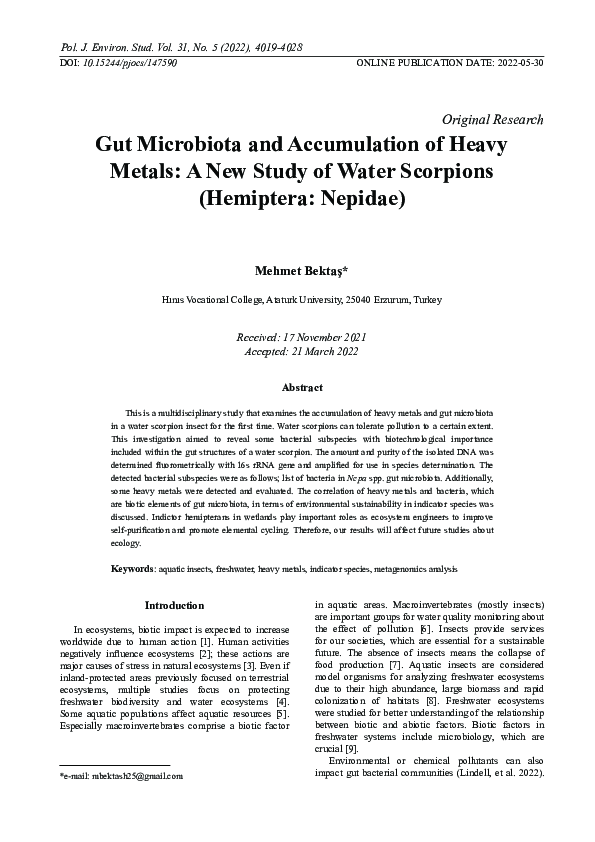 (PDF) Gut Microbiota and Accumulation of Heavy Metals: A New Study of ...