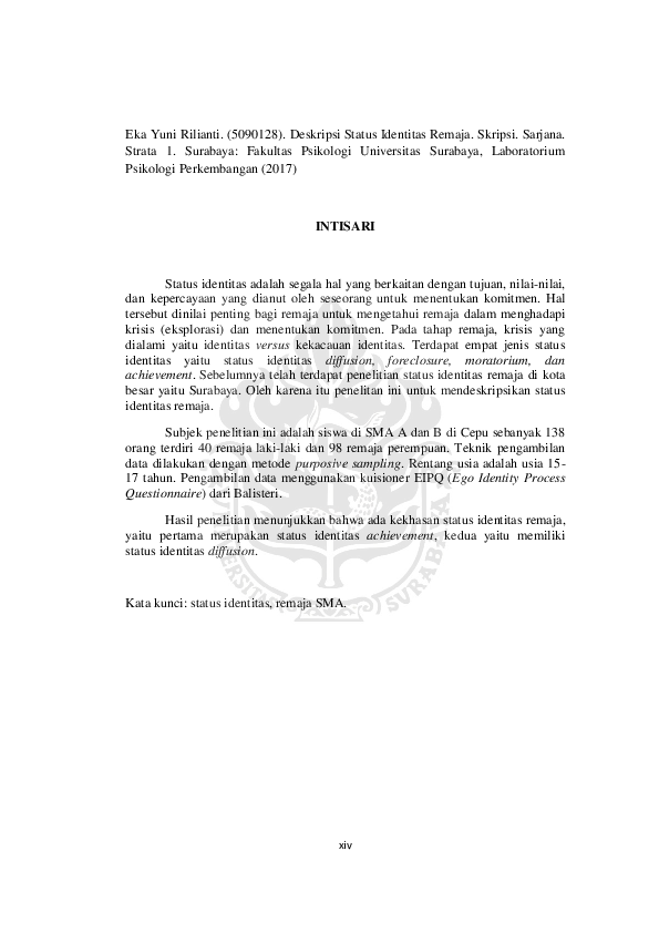 (PDF) Deskrpsi Status Identitas Remaja | Eka Yuni Rilianti - Academia.edu