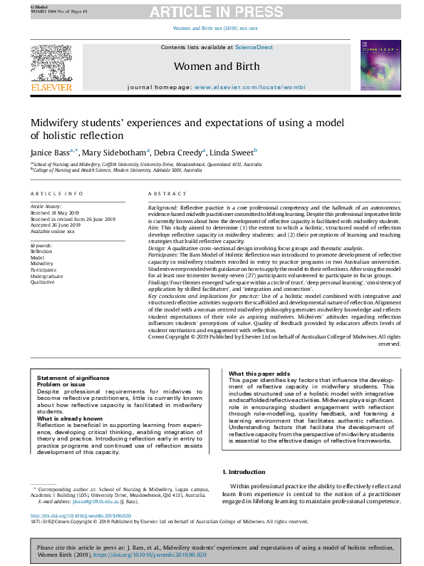 (PDF) Midwifery students’ experiences and expectations of using a model ...