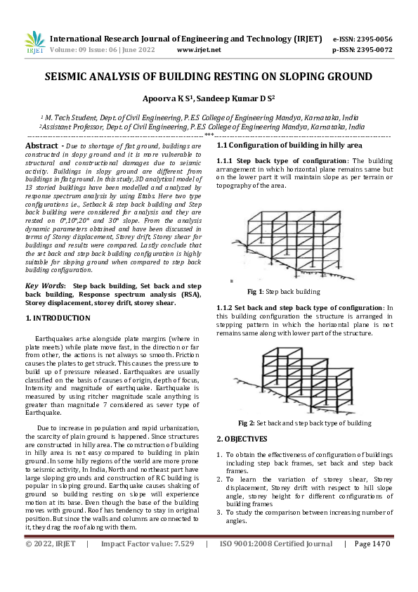 (PDF) SEISMIC ANALYSIS OF BUILDING RESTING ON SLOPING GROUND