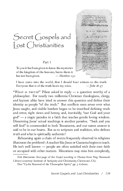 (PDF) Secret Gospels & Lost Christianities