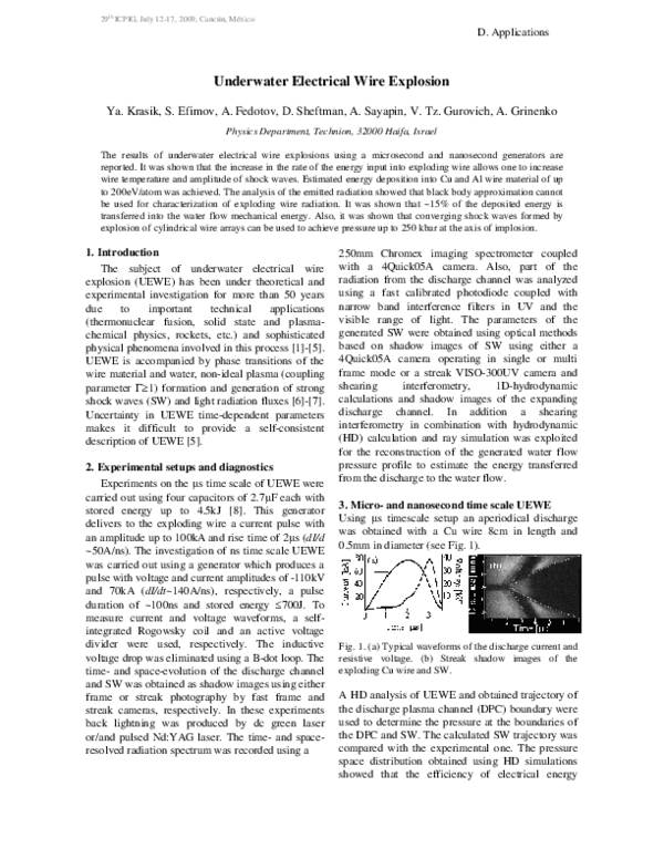 (PDF) Underwater electrical wire explosion | Sergey Efimov - Academia.edu