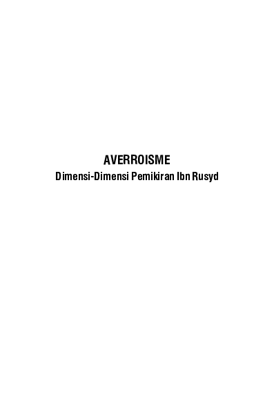 (PDF) Averroisme dimensi-dimensi pemikiran Ibn Rusyd