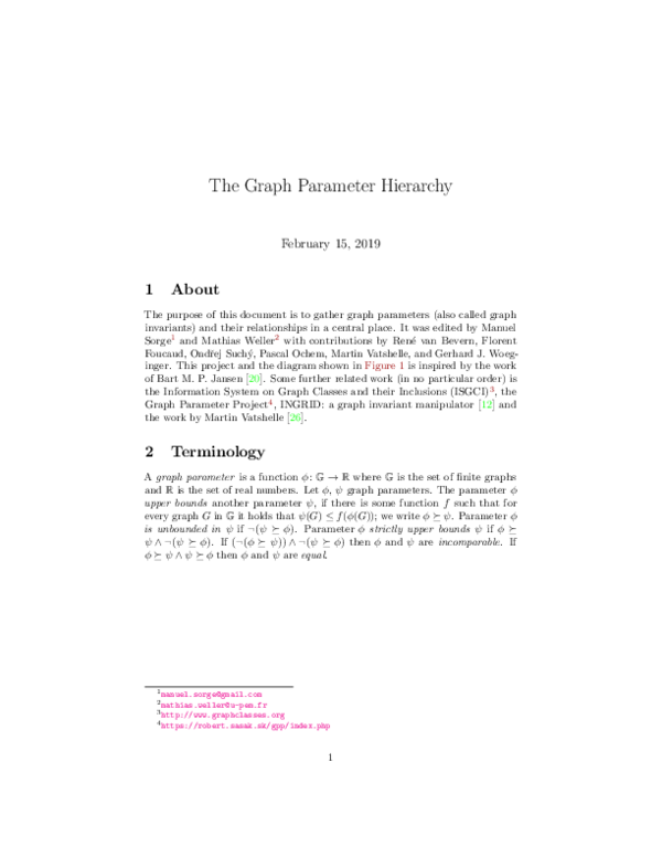 Pdf The Graph Parameter Hierarchy