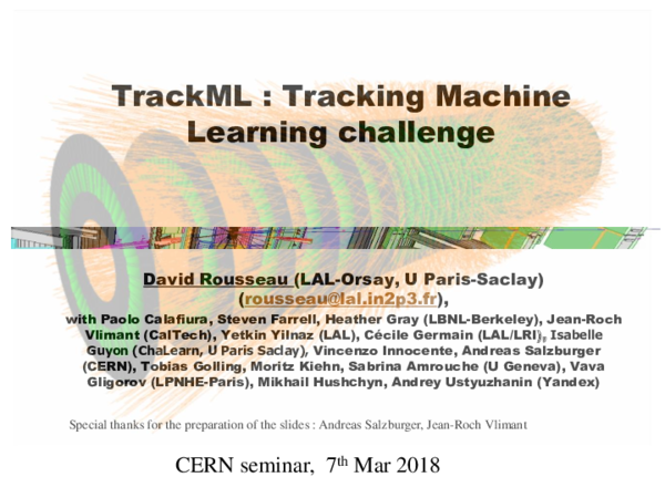 (PDF) TrackML : a tracking Machine Learning challenge
