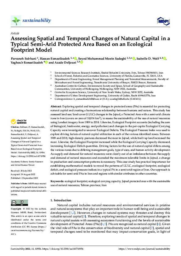 (PDF) Assessing Spatial and Temporal Changes of Natural Capital in a Typical Semi-Arid Protected ...