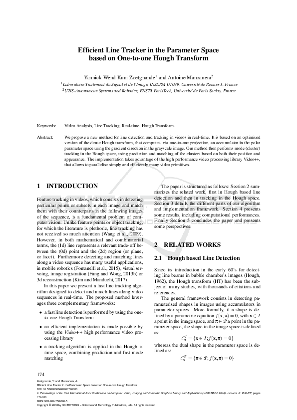 (PDF) Efficient Line Tracker in the Parameter Space based on One-to-one Hough Transform ...