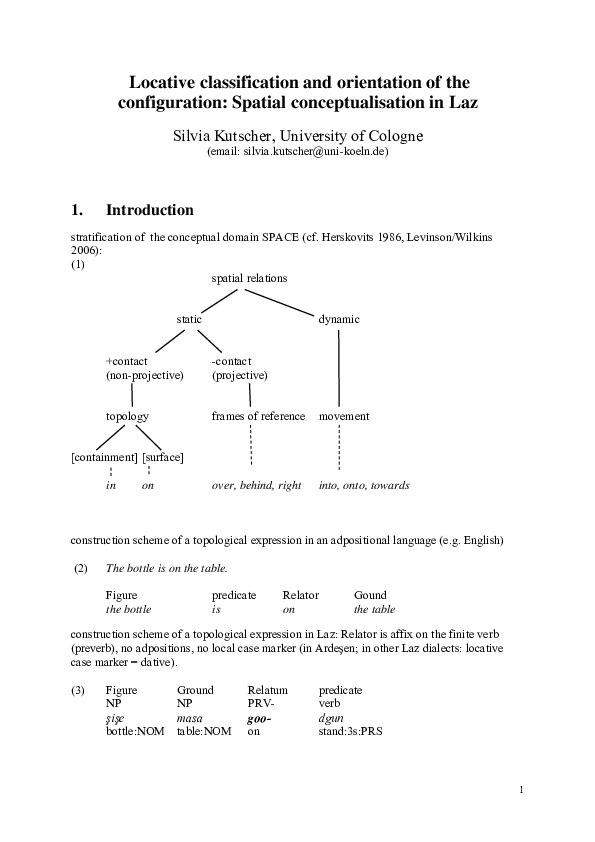 (PDF) 1 Locative classification and orientation of the