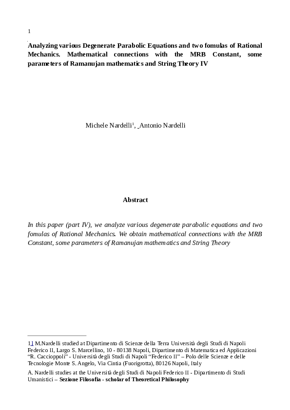 Pdf Analyzing Various Degenerate Parabolic Equations And Two Fomulas