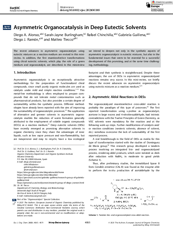 (PDF) Asymmetric Organocatalysis in Deep Eutectic Solvents