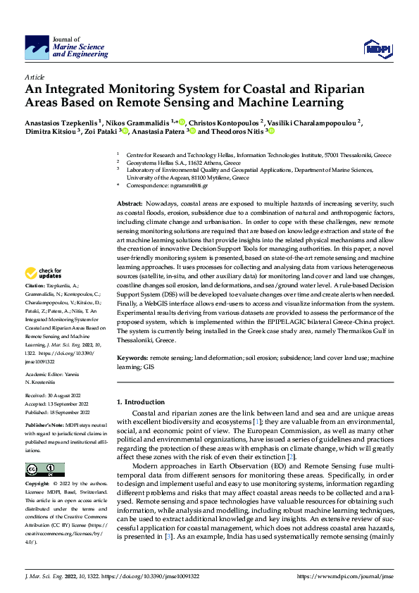 (PDF) An Integrated Monitoring System for Coastal and Riparian Areas ...