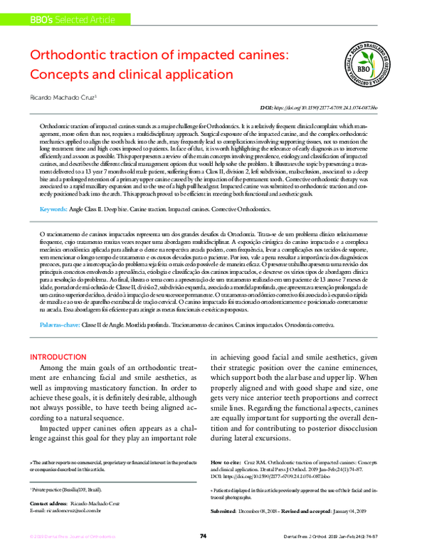 (PDF) Orthodontic traction of impacted canines: Concepts and clinical ...