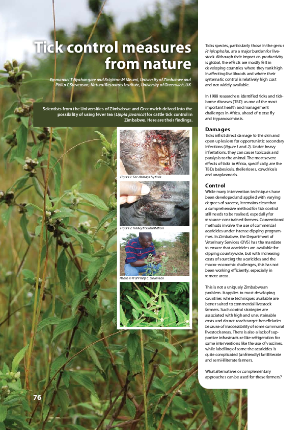 (PDF) Tick control measures from nature