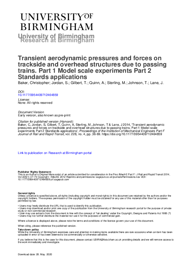 (PDF) Transient aerodynamic pressures and forces on trackside and ...