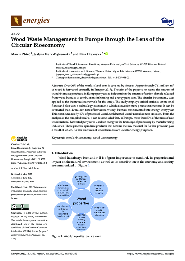 (PDF) Wood Waste Management in Europe through the Lens of the Circular Bioeconomy