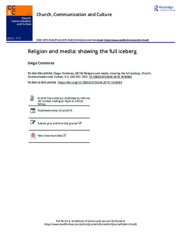 (PDF) Religion and media: showing the full iceberg