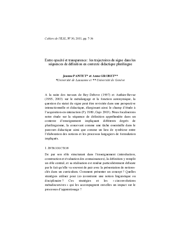 (PDF) Entre opacité et transparence : les trajectoires du signe dans ...
