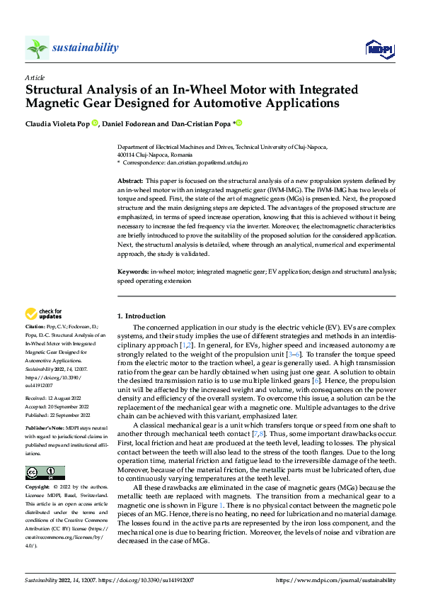 (PDF) Structural Analysis of an In-Wheel Motor with Integrated Magnetic ...