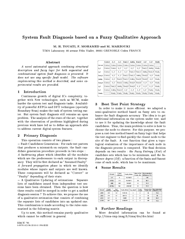 (PDF) System fault diagnosis based on a fuzzy qualitative approach