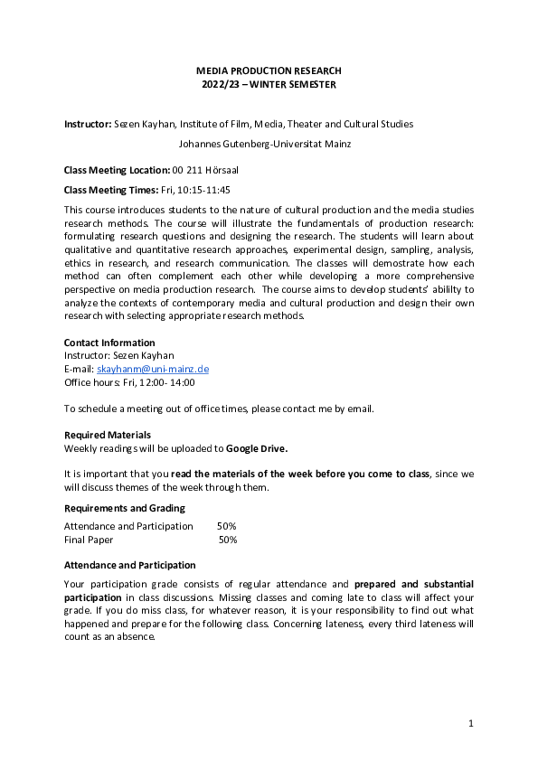 (PDF) Media Production Research