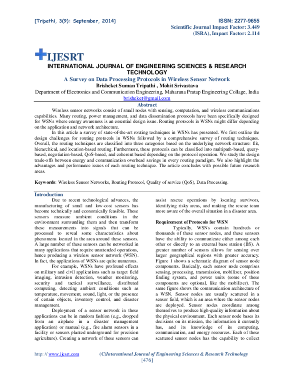Pdf Technology A Survey On Data Processing Protocols In Wireless