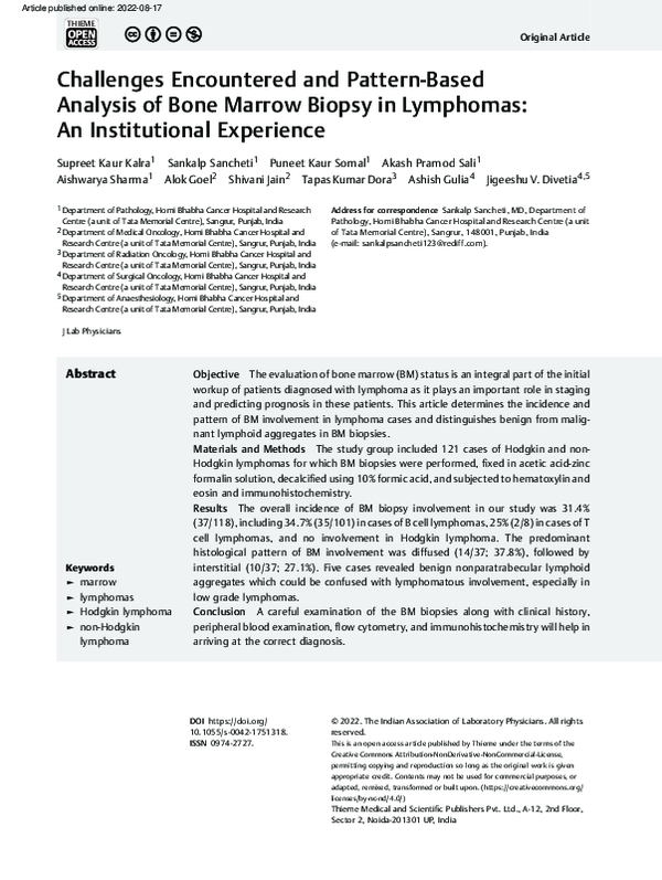 (PDF) Challenges Encountered and Pattern-Based Analysis of Bone Marrow ...