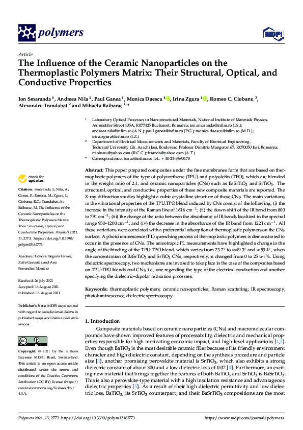 (PDF) The Influence of the Ceramic Nanoparticles on the Thermoplastic ...