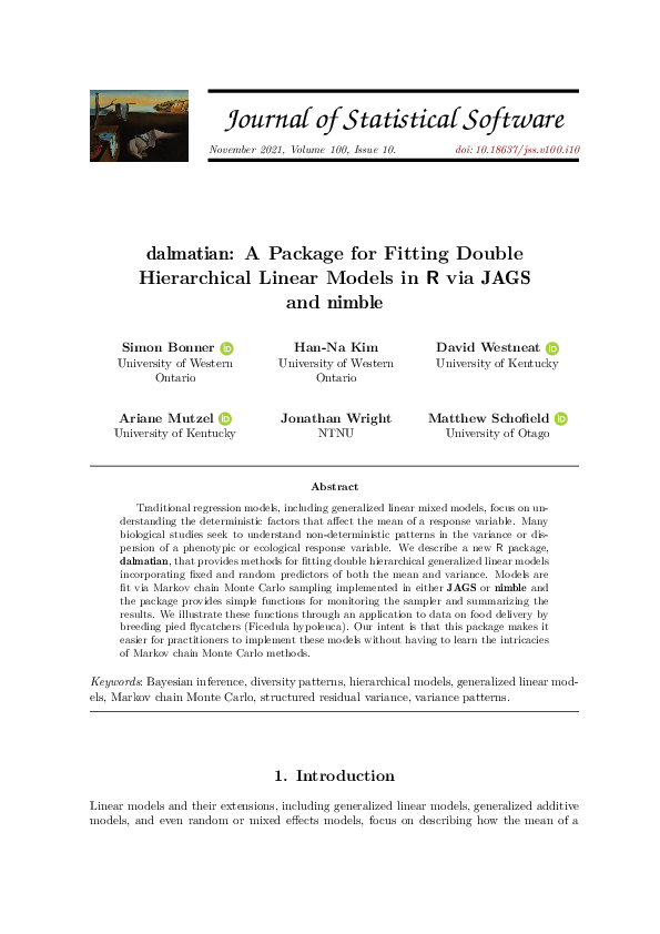 (PDF) dalmatian: A Package for Fitting Double Hierarchical Linear ...