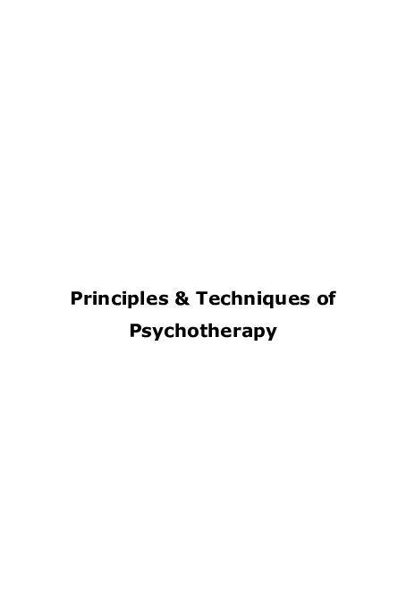 (PDF) Principles & Practices of Psychotherapy