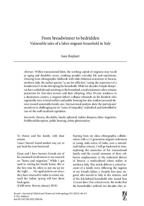 (PDF) From breadwinner to bedridden