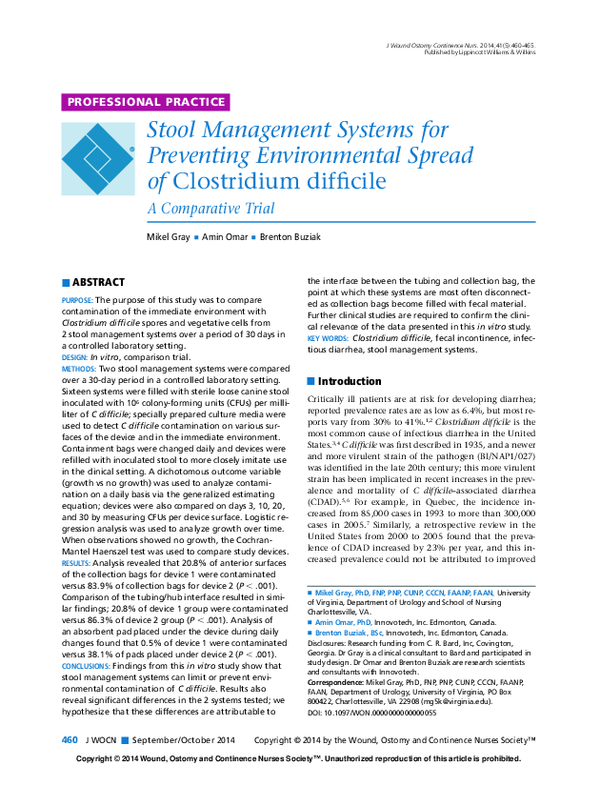 (PDF) Stool Management to Curb C. difficile Spread