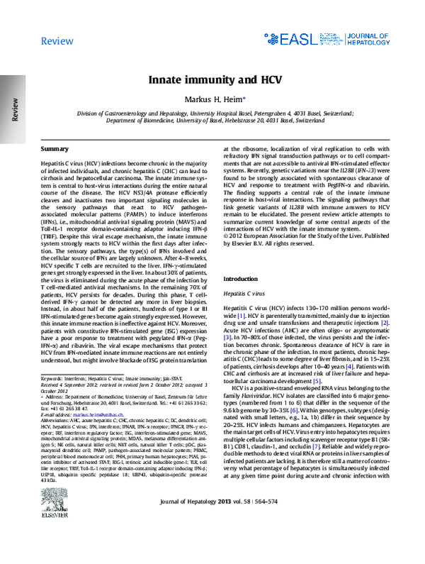 (PDF) Innate immunity and HCV
