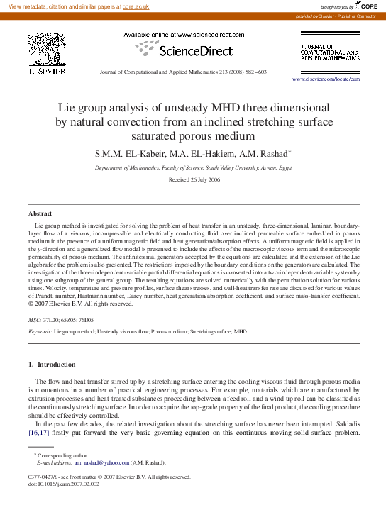 (PDF) Lie group analysis of unsteady MHD three dimensional by natural convection from an ...