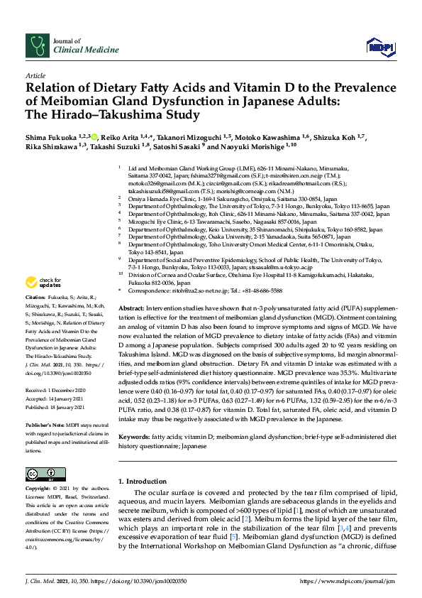 (PDF) Relation of Dietary Fatty Acids and Vitamin D to the Prevalence ...