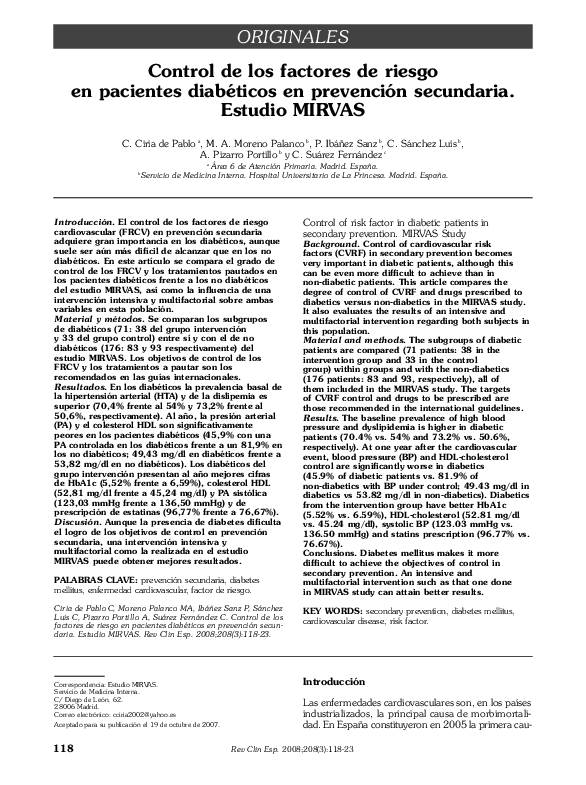 (PDF) Control de los factores de riesgo en pacientes diabéticos en ...