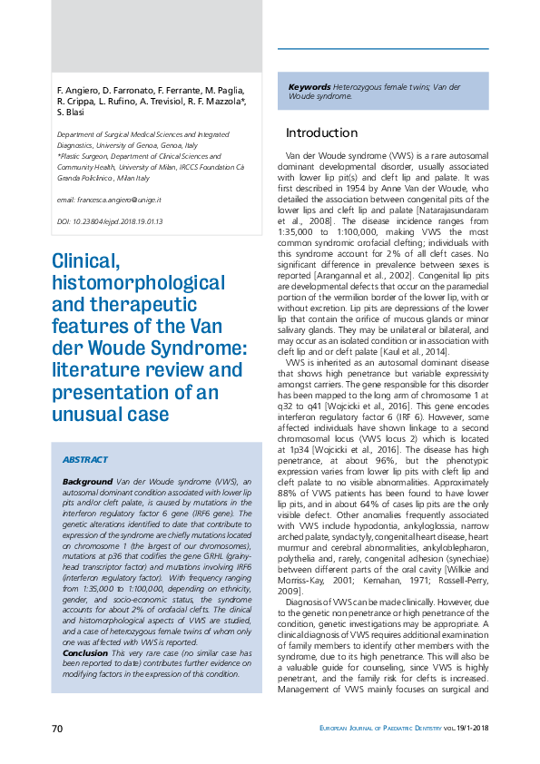 (PDF) Clinical, histomorphological and therapeutic features of the Van ...