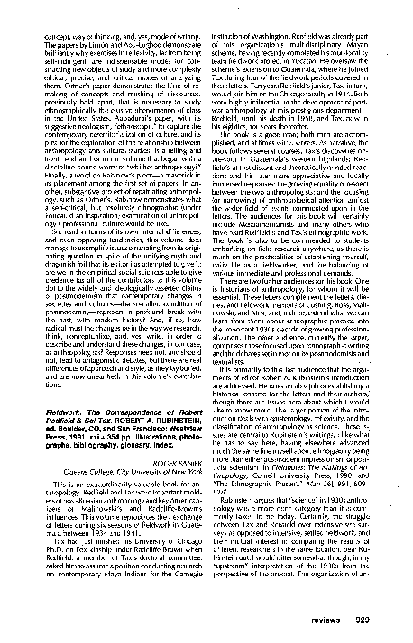 (PDF) Fieldwork: The Correspondence of Robert Redfield & Sol Tax ...