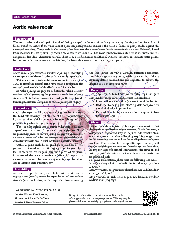 (PDF) Aortic valve repair